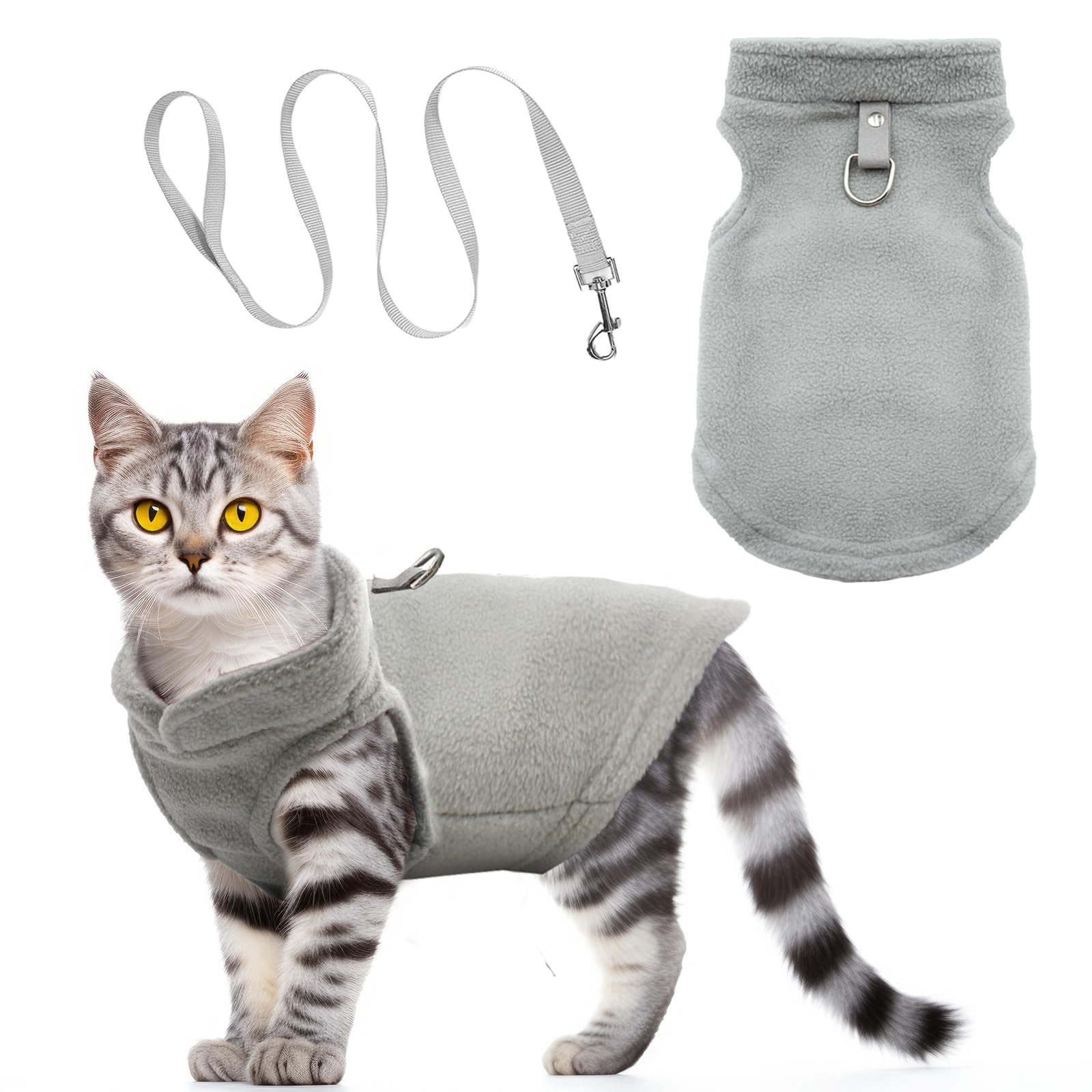 HBYDO Coats for Small Cats, Polar Fleece Small Cat Sweater for Winter ...