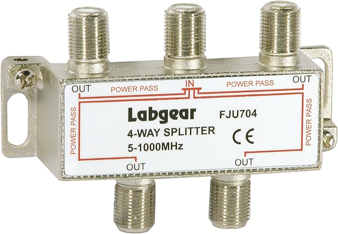 TV Aerial Splitter Labgear UHF 4-way Signal Splitter with 7.4 dB Loss ...