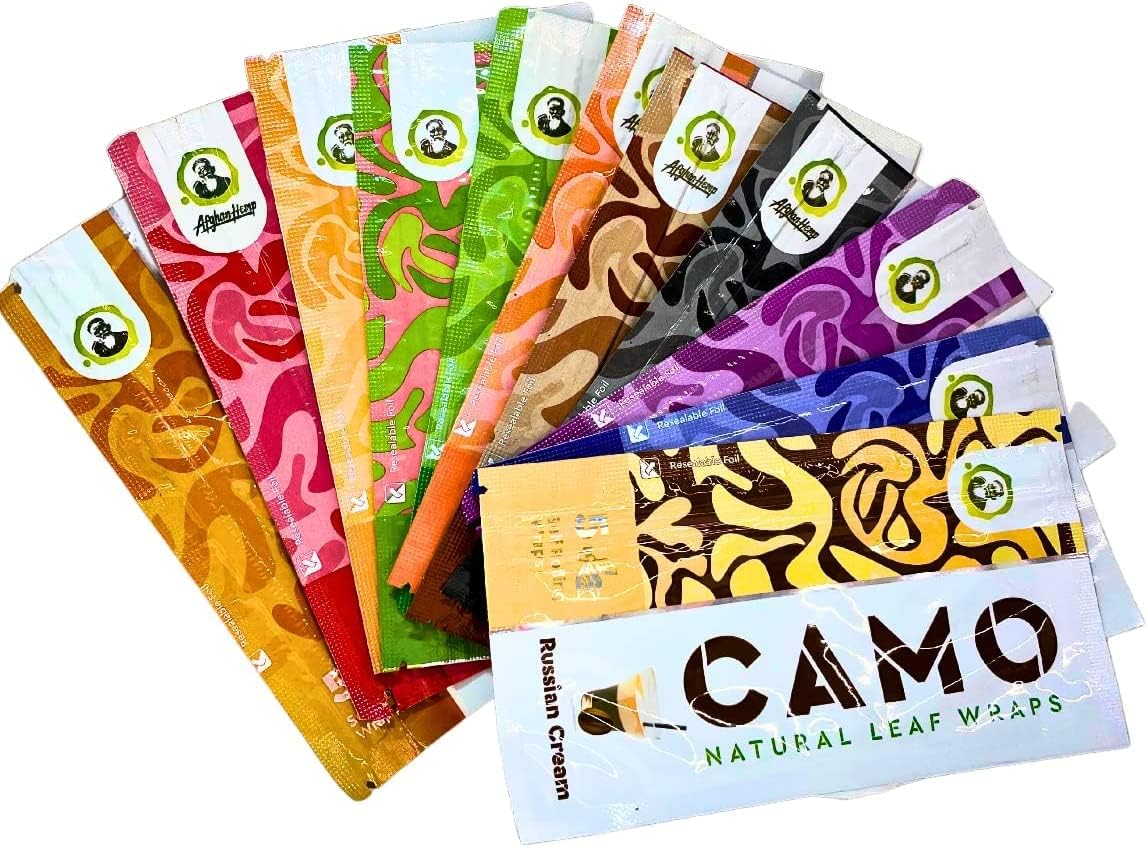 Amazon.com: CAMO Wraps Afghan Natural Leaf Wraps 16 Flavors Variety ...