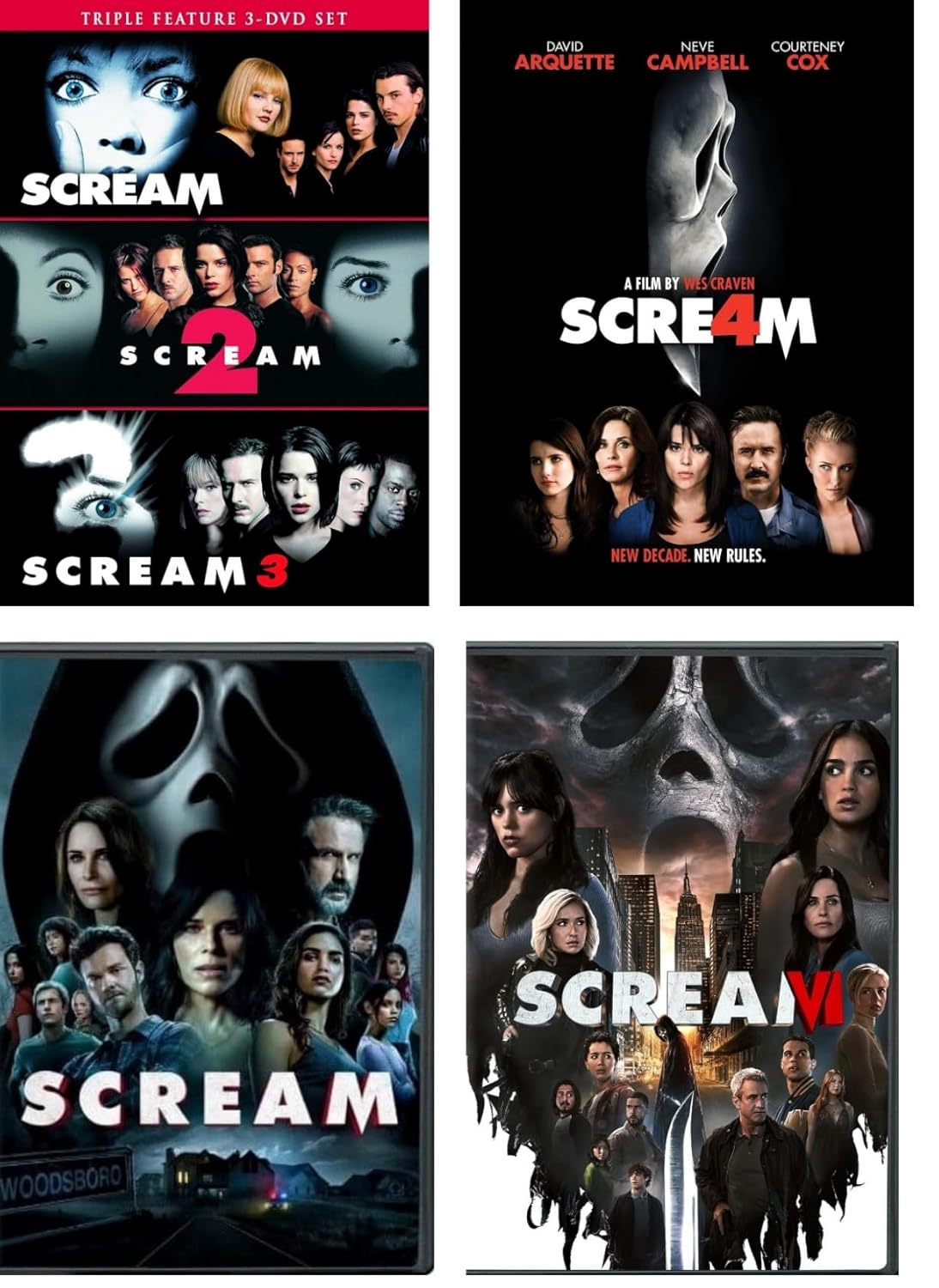Amazon.com: Scream 6 Film DVD Collection: Scream / Scream 2 / Scream 3 ...