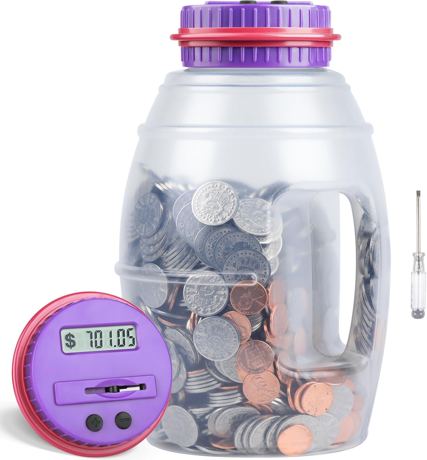 Amazon.com : X-Large Piggy Bank for Adults Kids, Vcertcpl Digital Coin ...
