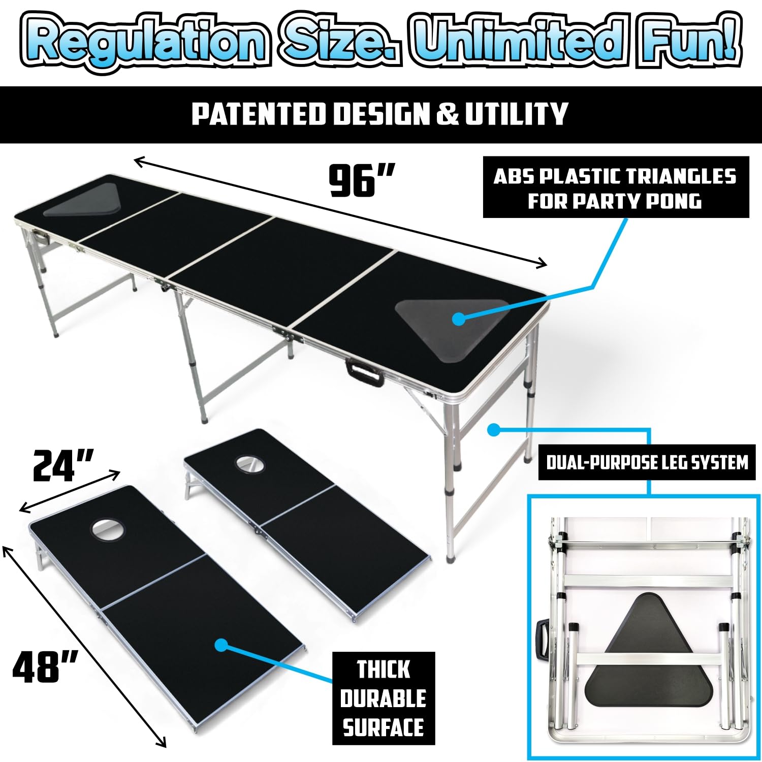 Snapklik.com : New & Improved 2-in-1 Cornhole Boards & Party Pong Table ...
