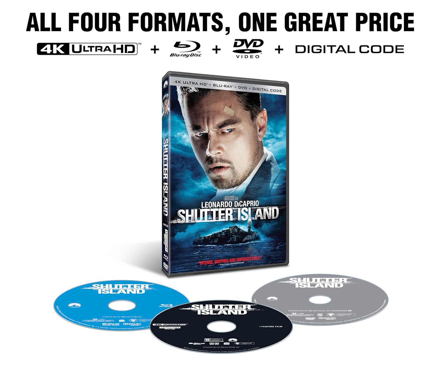 Amazon.com: Shutter Island 4K UHD + Blu-ray + DVD + Digital : Ben Kingsley, Leonardo DiCaprio ...