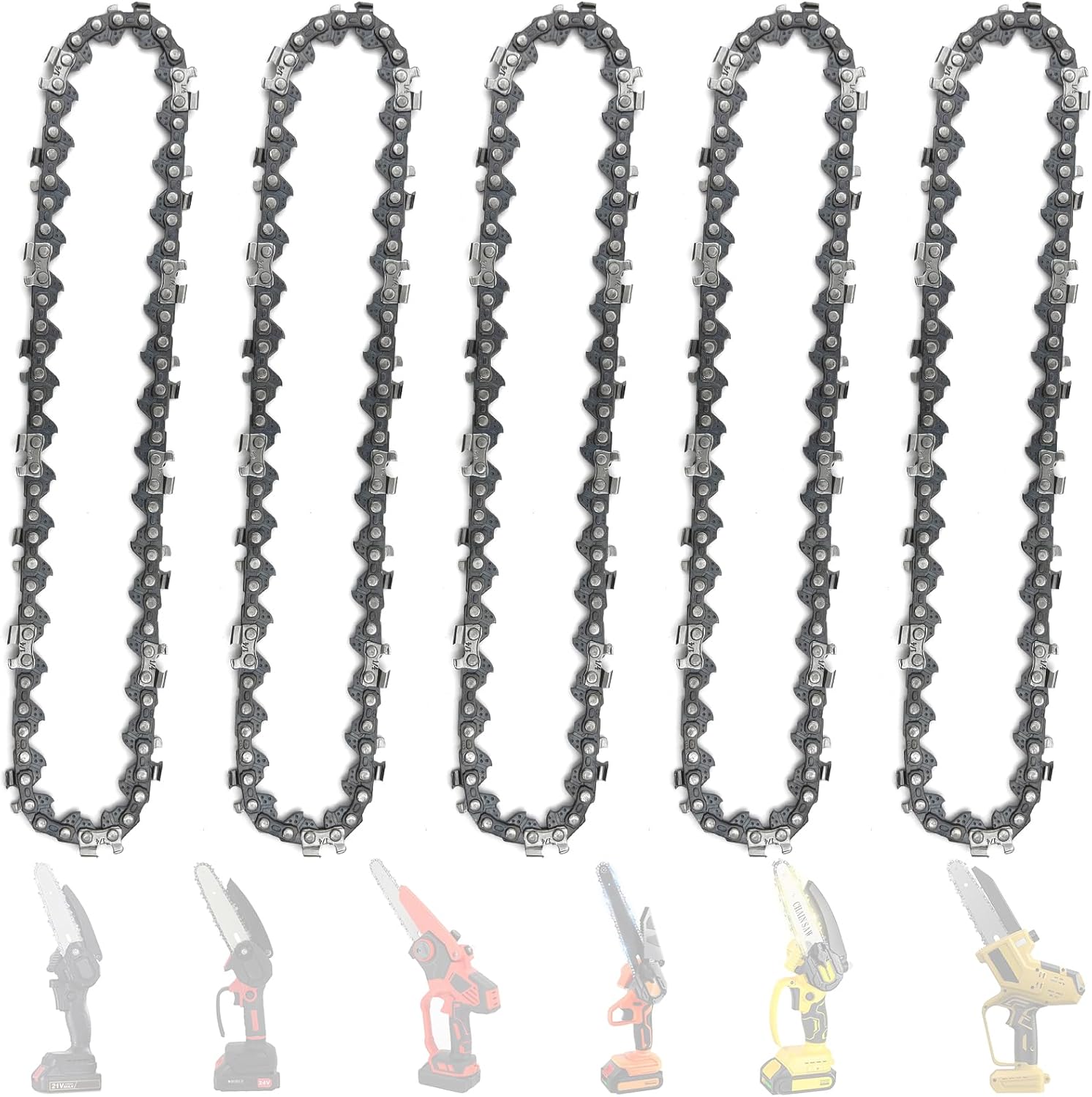 Amazon.com: 5 Pieces 6 Inch Chainsaw Chain, Replacement Chains for 6 ...