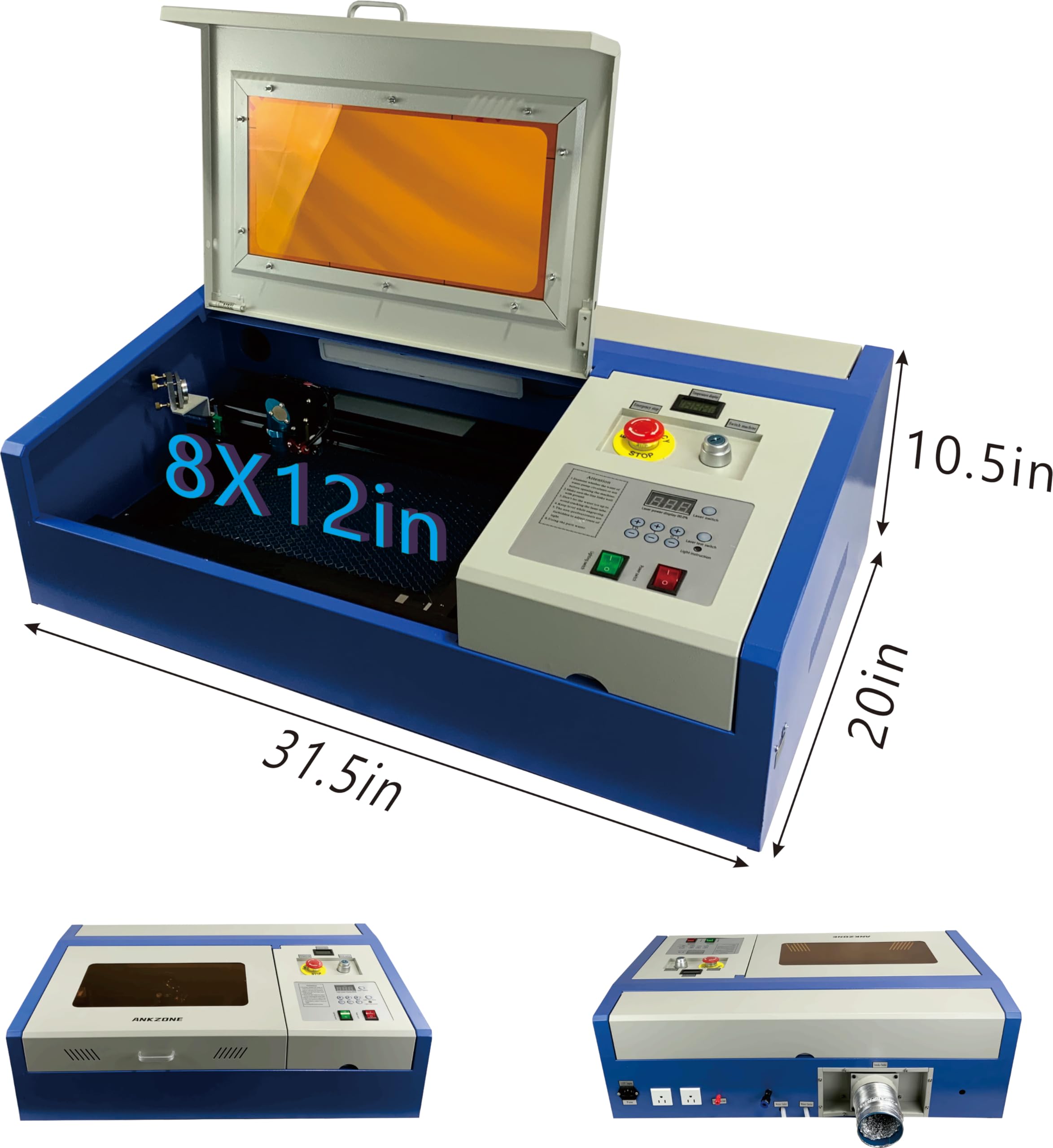 Snapklik.com : ANKZONE 40w Laser Engraver (8" X 12"),Cutting Wood ...