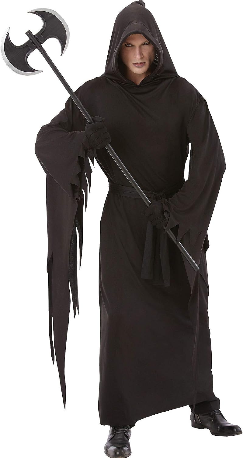 Amazon.com: amscan Black Terror Long Hooded Robe - Ultimate Spooky ...