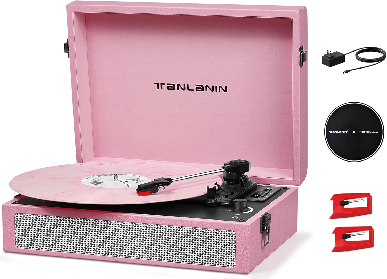 Amazon.com: Vintage 3-Speed Bluetooth Record Player with Built-in ...
