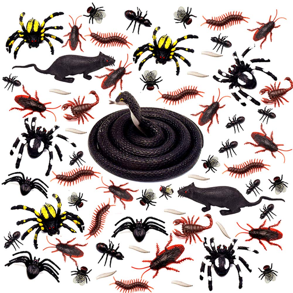 Buy Plastic Realistic Bugs Insects, Fake Cockroaches Snake Spiders ...