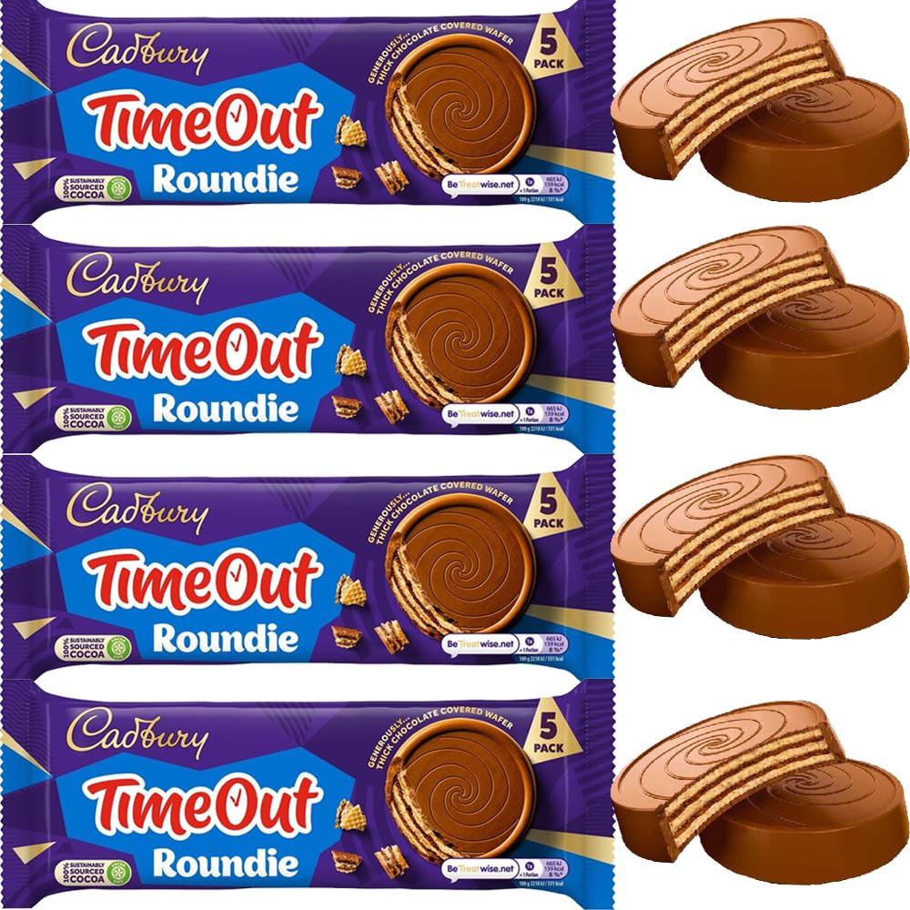 Time Out Roundie Wafer & Milk Chocolates Pack 150g - 5 Roundies in Pack ...