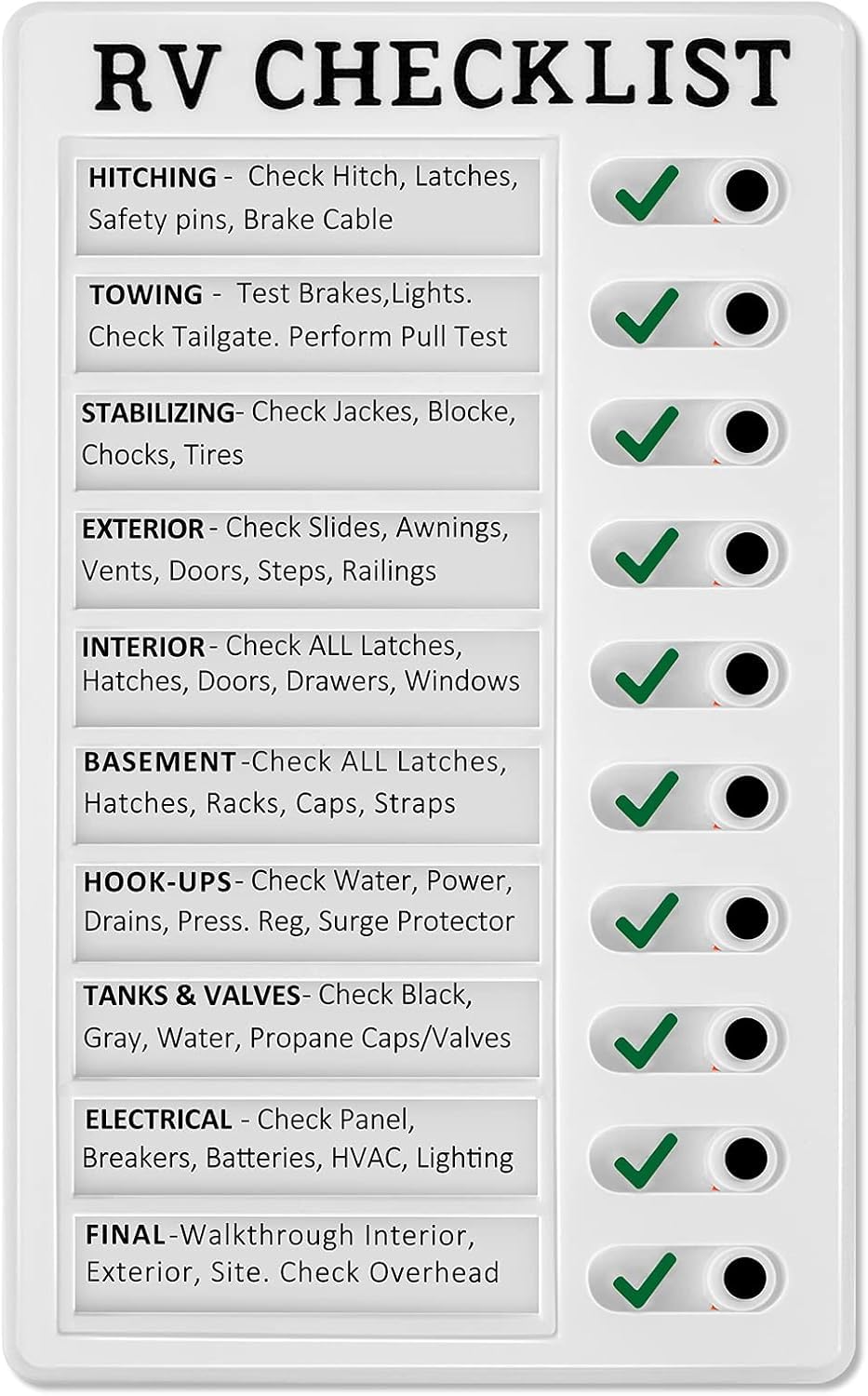 Snapklik.com : Rv Checklist Board Daily Schedule 8 Inch To Do List ...