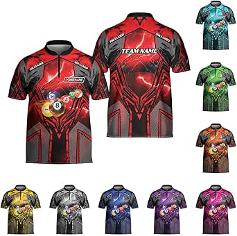 Amazon.com: Custom Pool Billiards Jersey Shirt Gifts Men Women ...