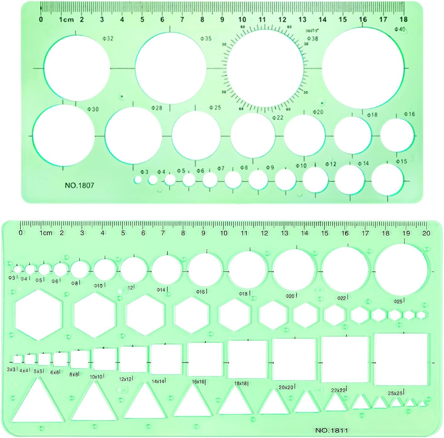 Amazon.com: 2 Pcs Circle Template, Circle Stencil for Drafting ...