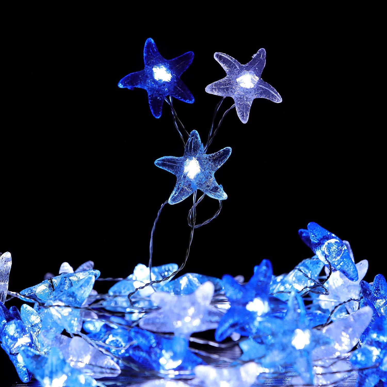 Star Fish Indoor Outdoor String Lights Riaxuebiy 4 M 40 LED Starfish