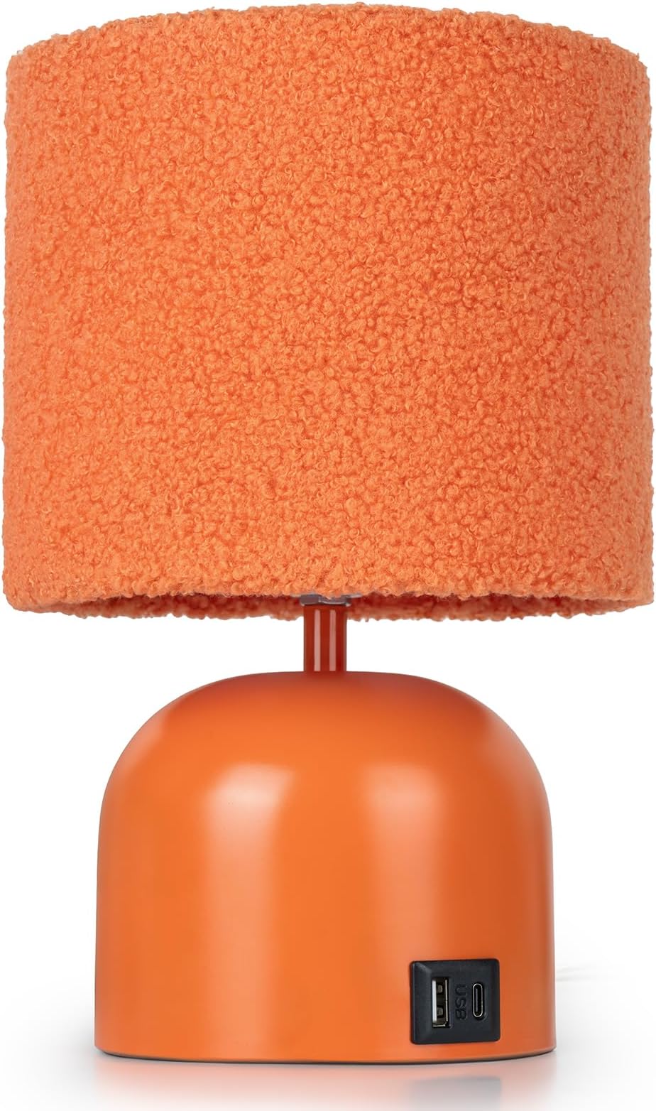 Simple Designs LT2008-ORG Mini Ceramic Globe Table Lamp, Orange ...