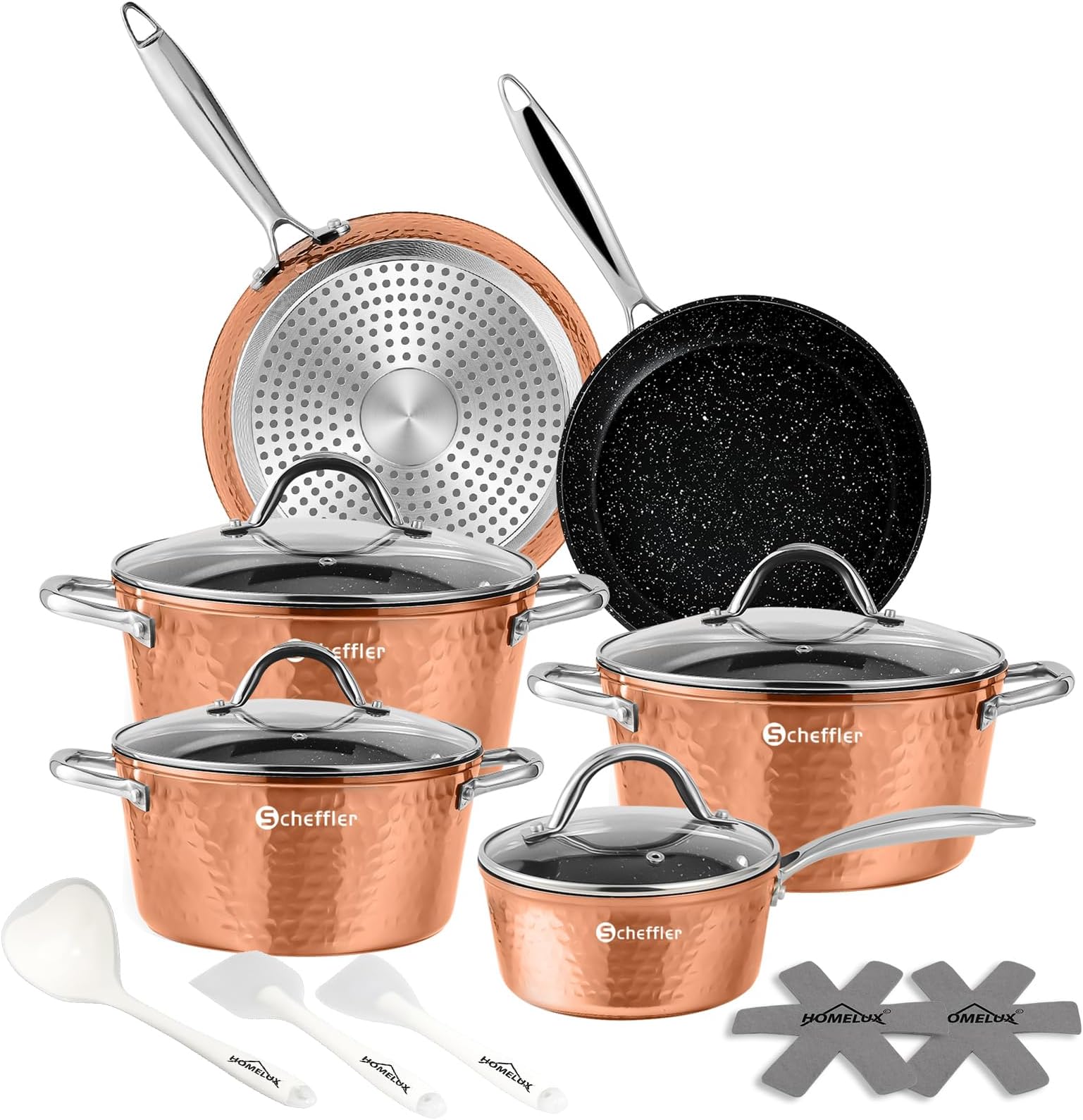 Amazon.de: Topfset 15-teilig mit Antihaftbeschichtung - Kochtopf Set ...