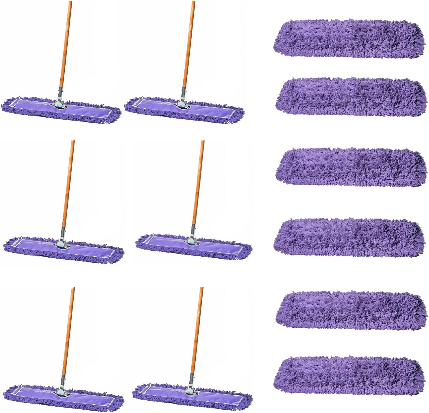 Amazon.com: Tidy Tools 24 Inch Purple Dust Mop Bundle - 6 Mops & 6 ...