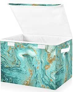 Amazon.com: Senya Collapsible Storage Bins with Lids, Golden and ...