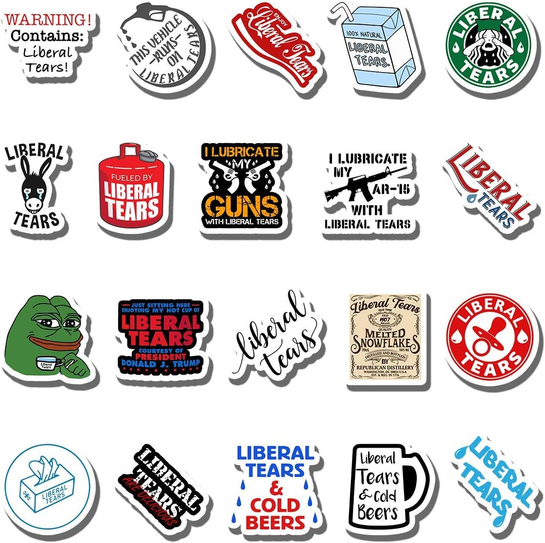 Amazon.com: 20 PCS Stickers Pack Liberal Aesthetic Tears Vinyl Colorful ...