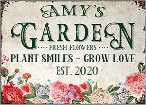 Amazon.com : Personalized Garden Tool Sign, Plant Garden Sign, Custom ...