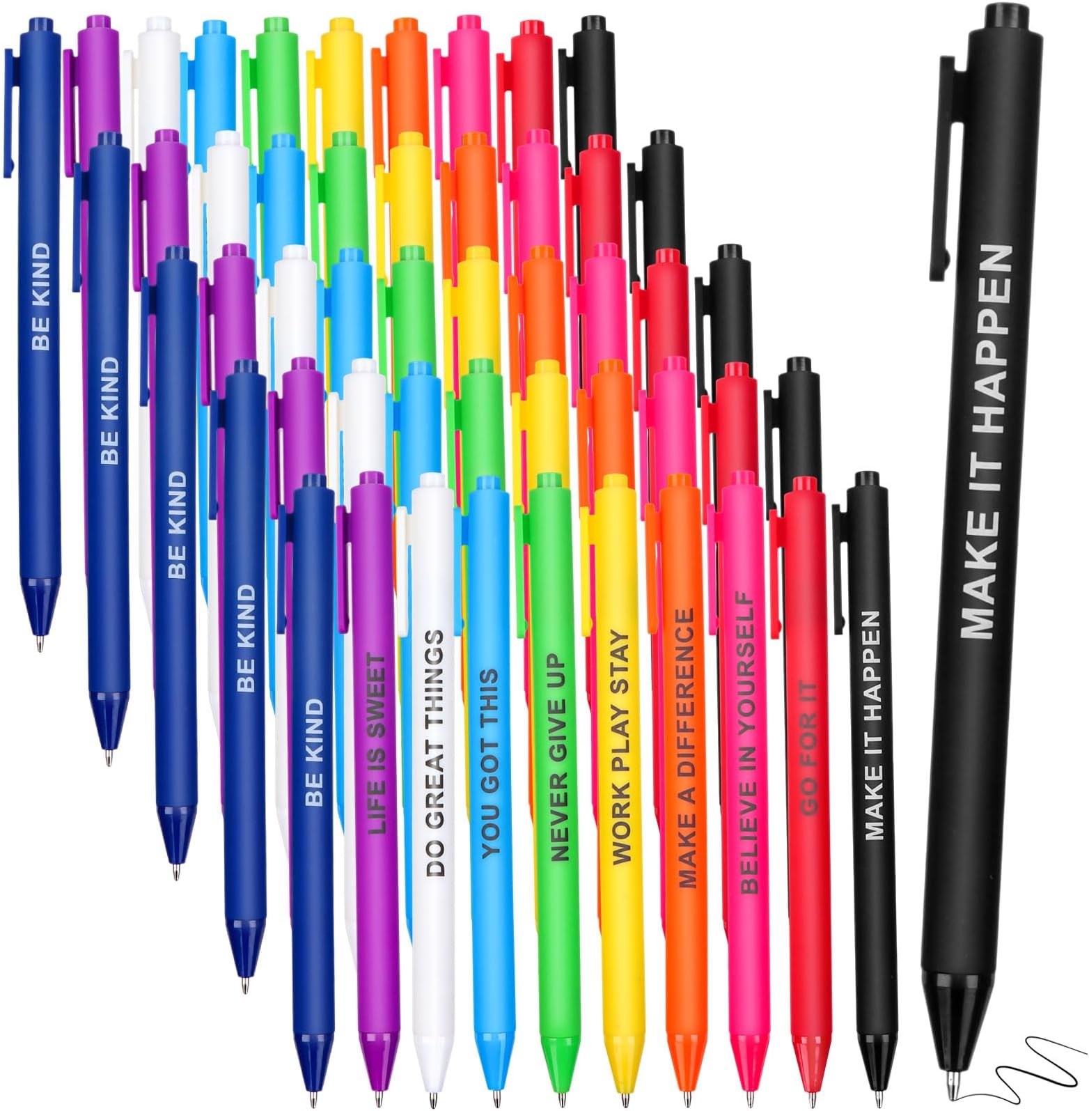 Vergissmeinnicht 50 Pcs Quotes Inspirational Ballpoint Pen Colorful ...