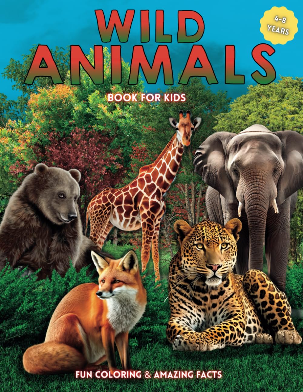 Wild Animals Book for Kids: Fun Coloring and Amazing Facts | Learning ...