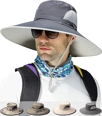 Amazon.com: Extra Large Bucket Hat for Big Head, XXL Wide Brim Bucket ...