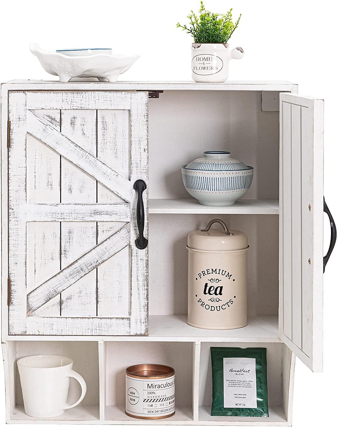 Amazon.com: Wall Storage Cabinets - Farmhouse Kitchen Laundry White ...