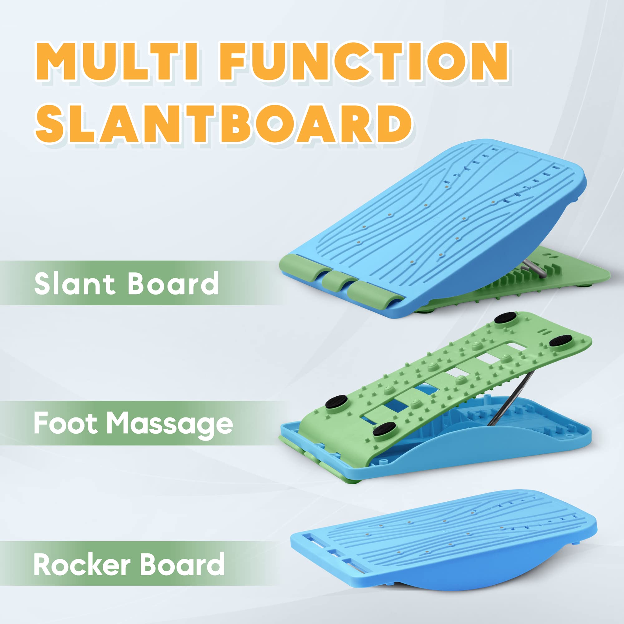 INFIDEZ 3-in-1 Adjustable Incline Slant Board for Calf Stretching Ankle ...