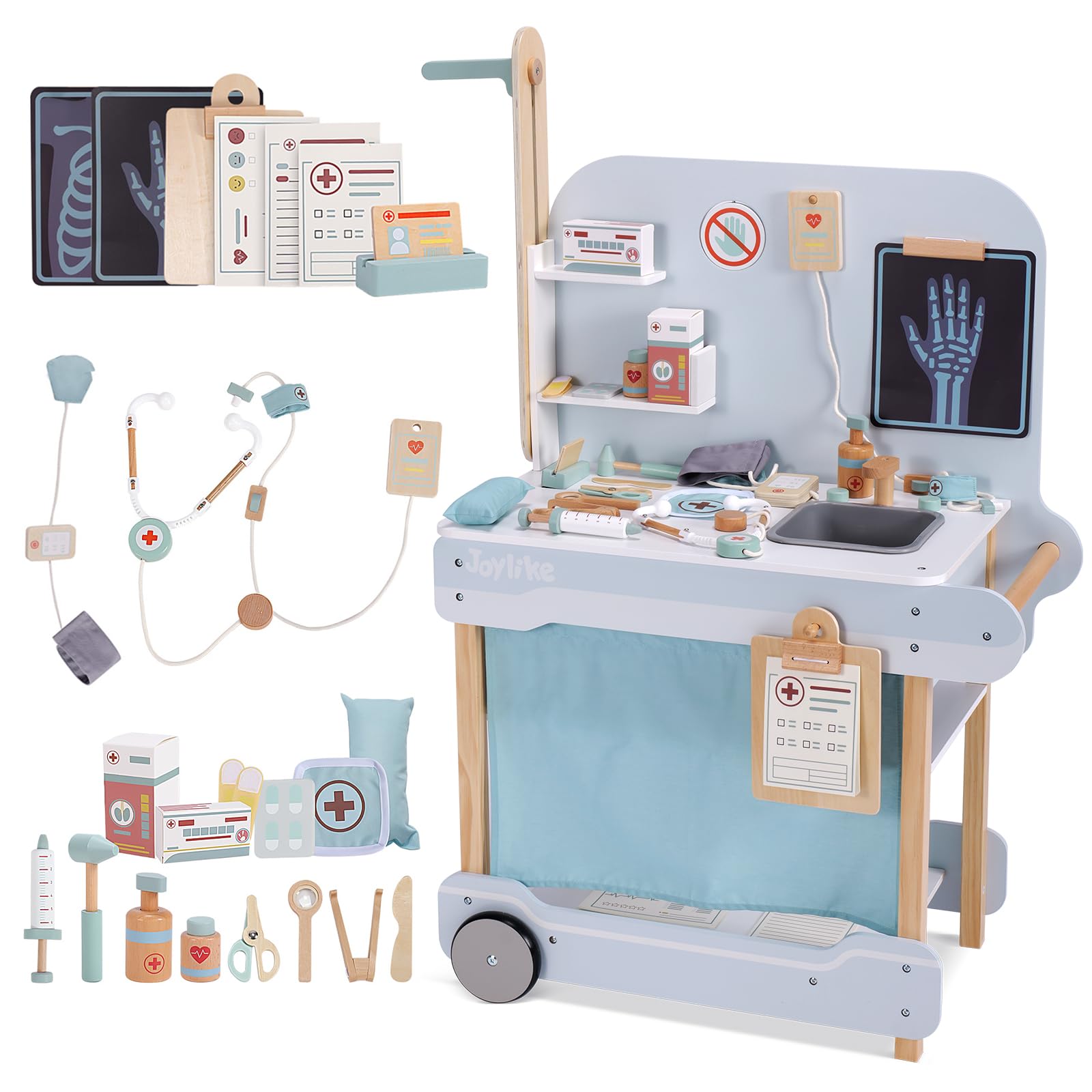 Amazon.com: Joylike Wooden Doctor Playset, Kids Doctor Kits with 15PCS ...
