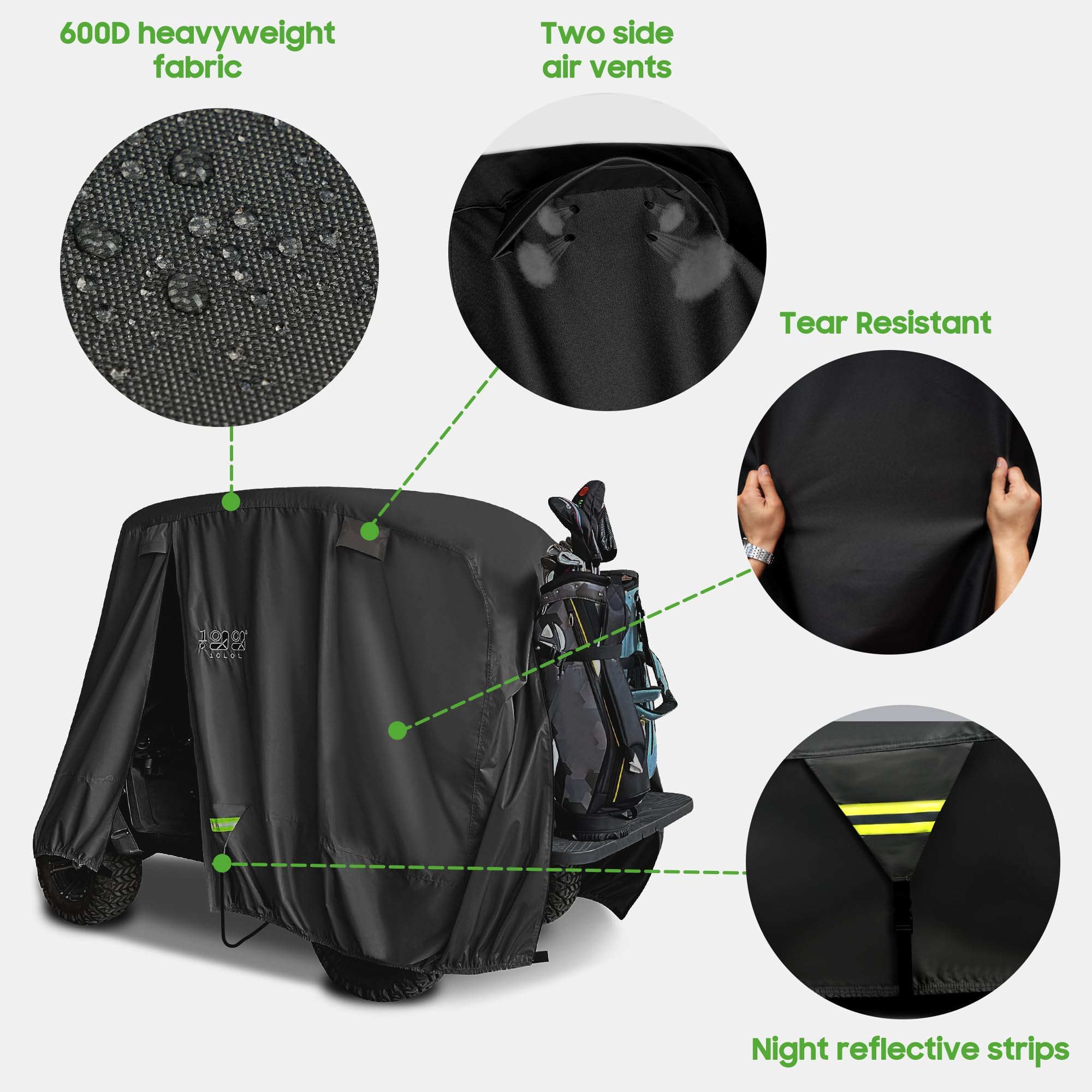 600D Golf Cart Cover. Water, Wind, Rain, Dust and Sun Golf Cart Covers ...