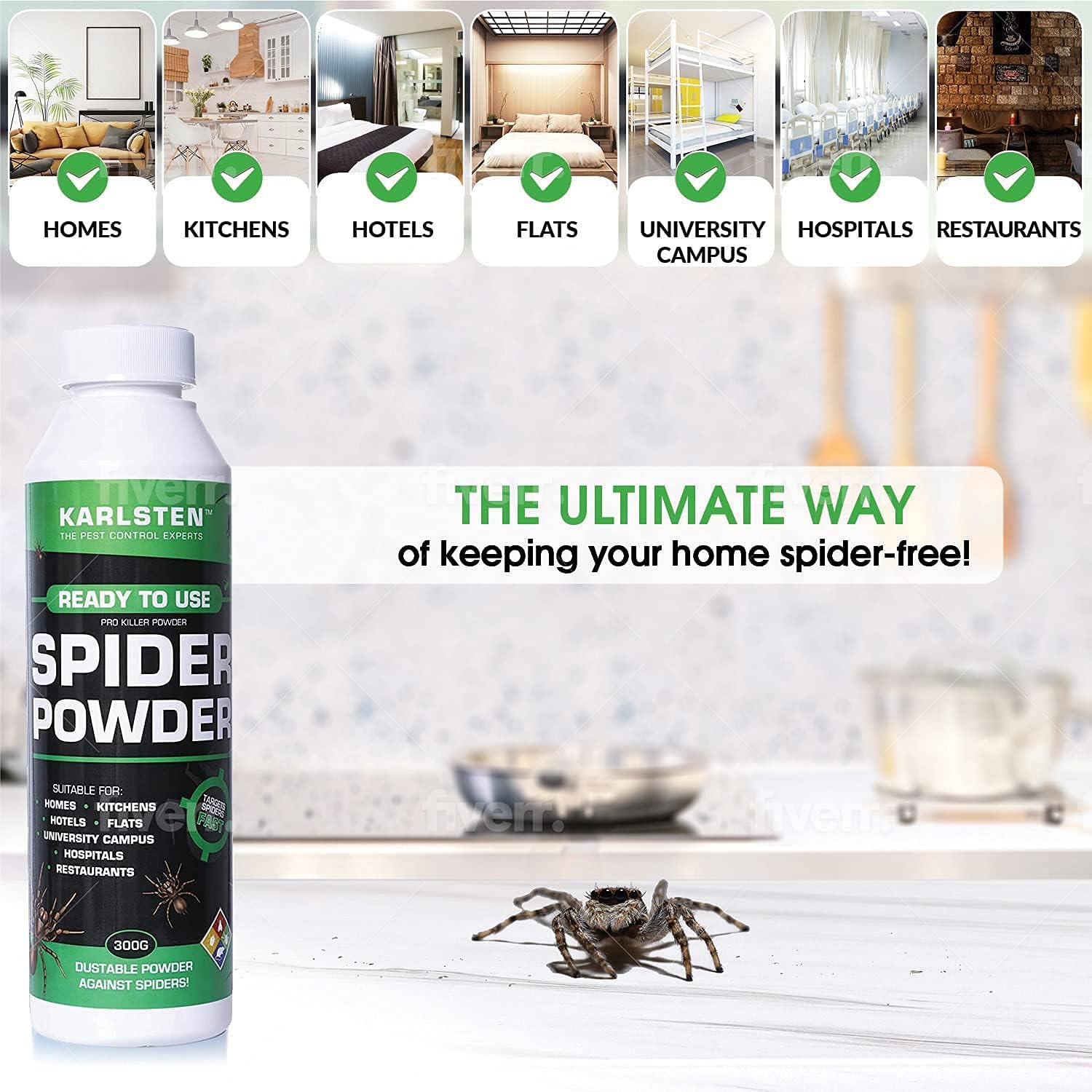 Karlsten Spider Killer Powder Fast Effective Clean Treatment For ...