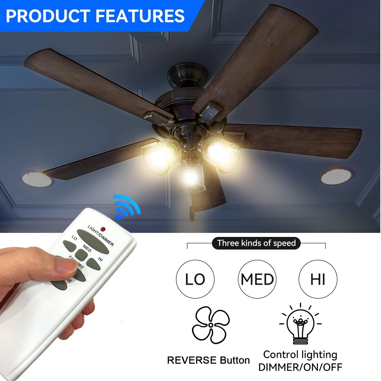 Snapklik.com : Fan-HD6 Replacement Hampton Bay Hunter Remote Control