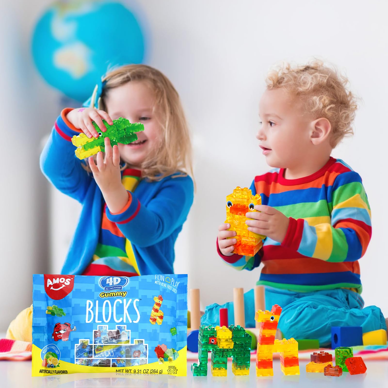 Snapklik.com : 4D Gummy Candy Blocks, 9.31oz Bulk Pack For Kids ...