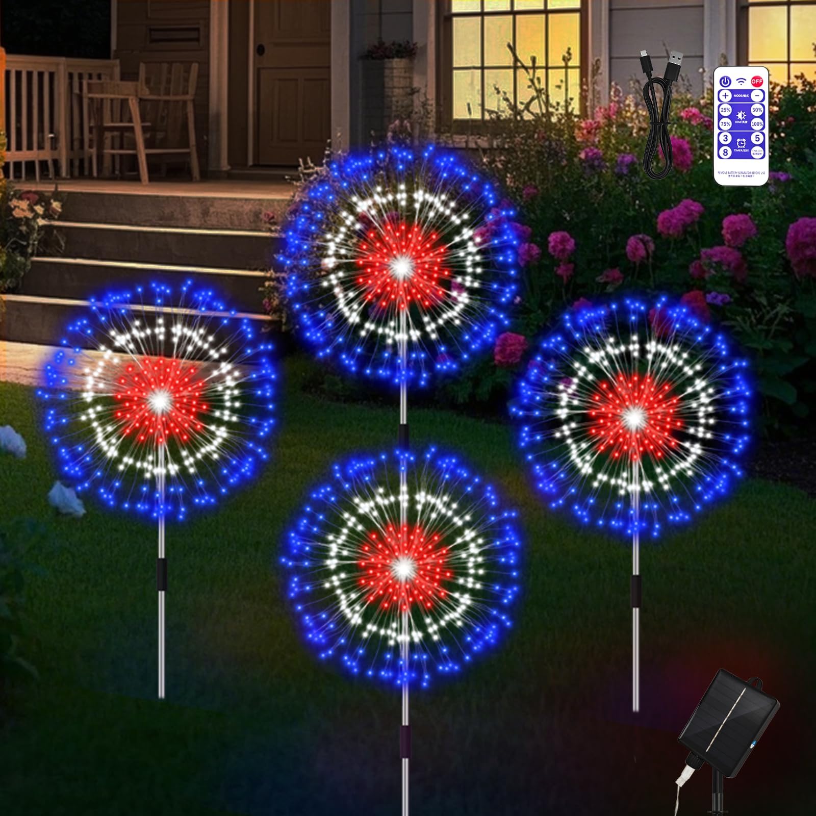 Snapklik.com : 4th Of July Decorations Outdoor 4 Pack Solar Garden ...