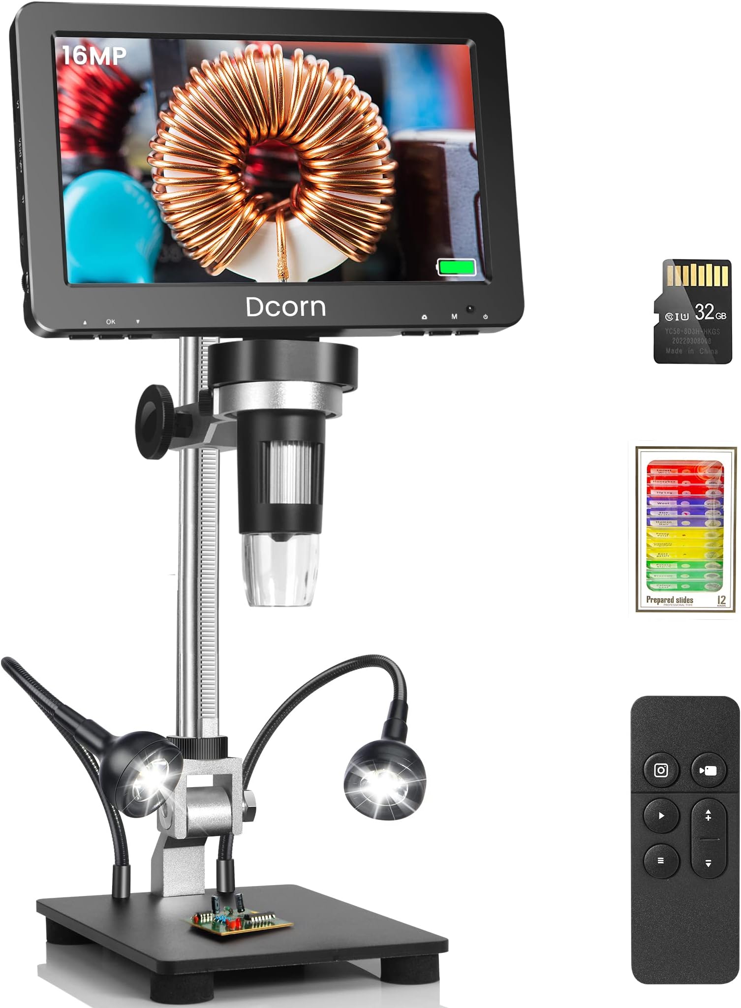 HDMI LCD Digital Microscope with IPS Screen, Dcorn 7" Coin Microscope ...