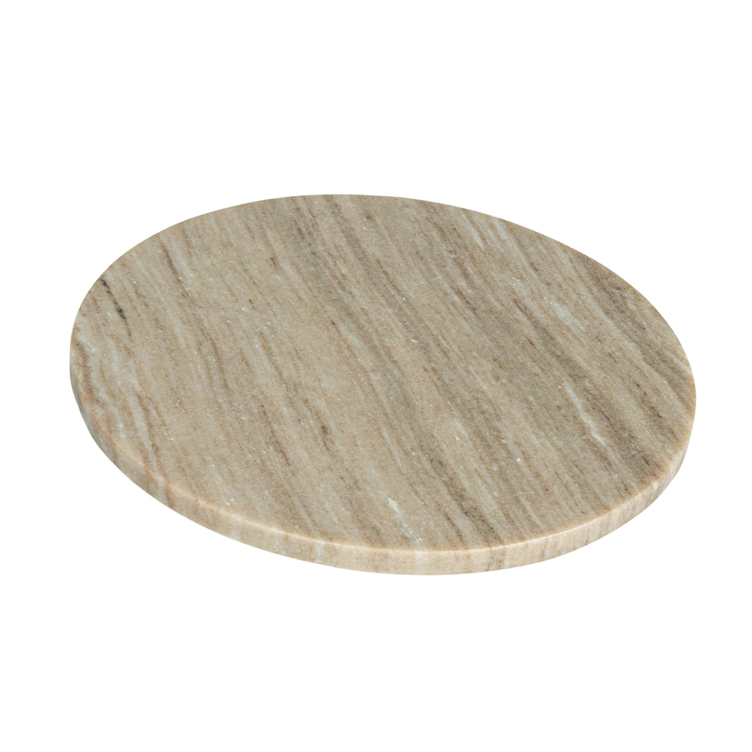 Amazon.com | Creative Co-Op Elegant Marble Round Cheese Board, Beige ...