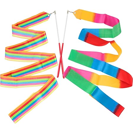 Novedad Place 10 piezas Cintas de baile Streamers - 6.6Ft Varitas de ...
