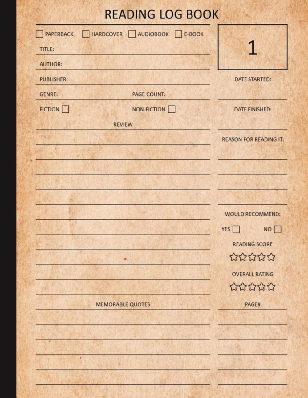 Reading Log Book: Book Review Journal for Book Lovers: Amazon.co.uk ...