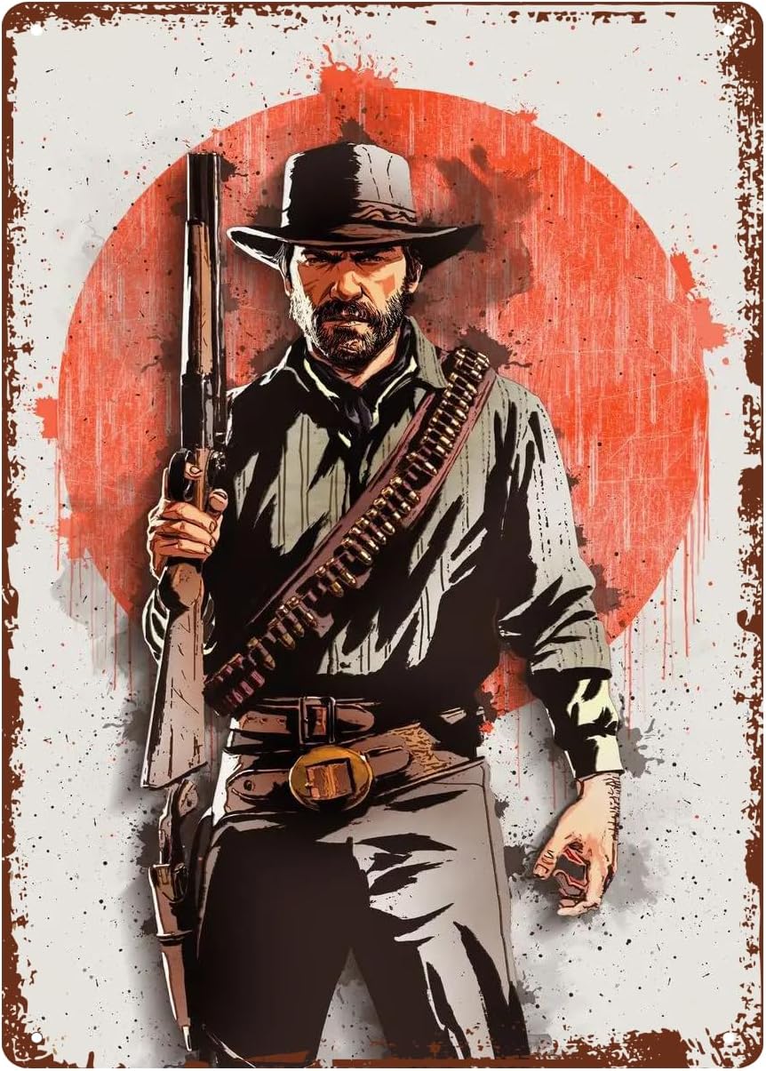 Amazon.com : Arthur Morgan Game Poster Metal Tin Sign Gift For Game ...