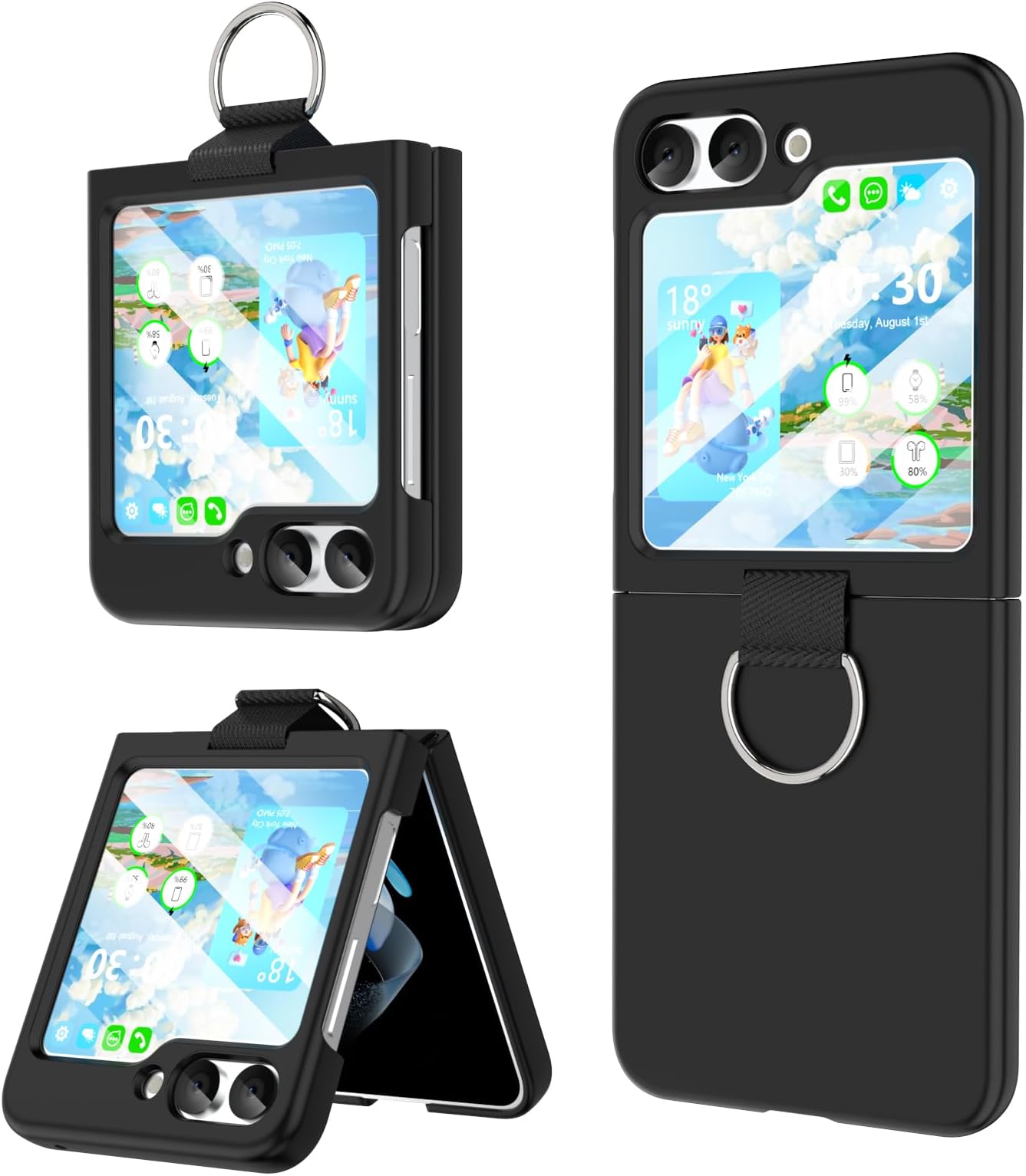 Amazon.com: DAKORIE for Samsung Galaxy Z Flip 5 Case with Ring ...