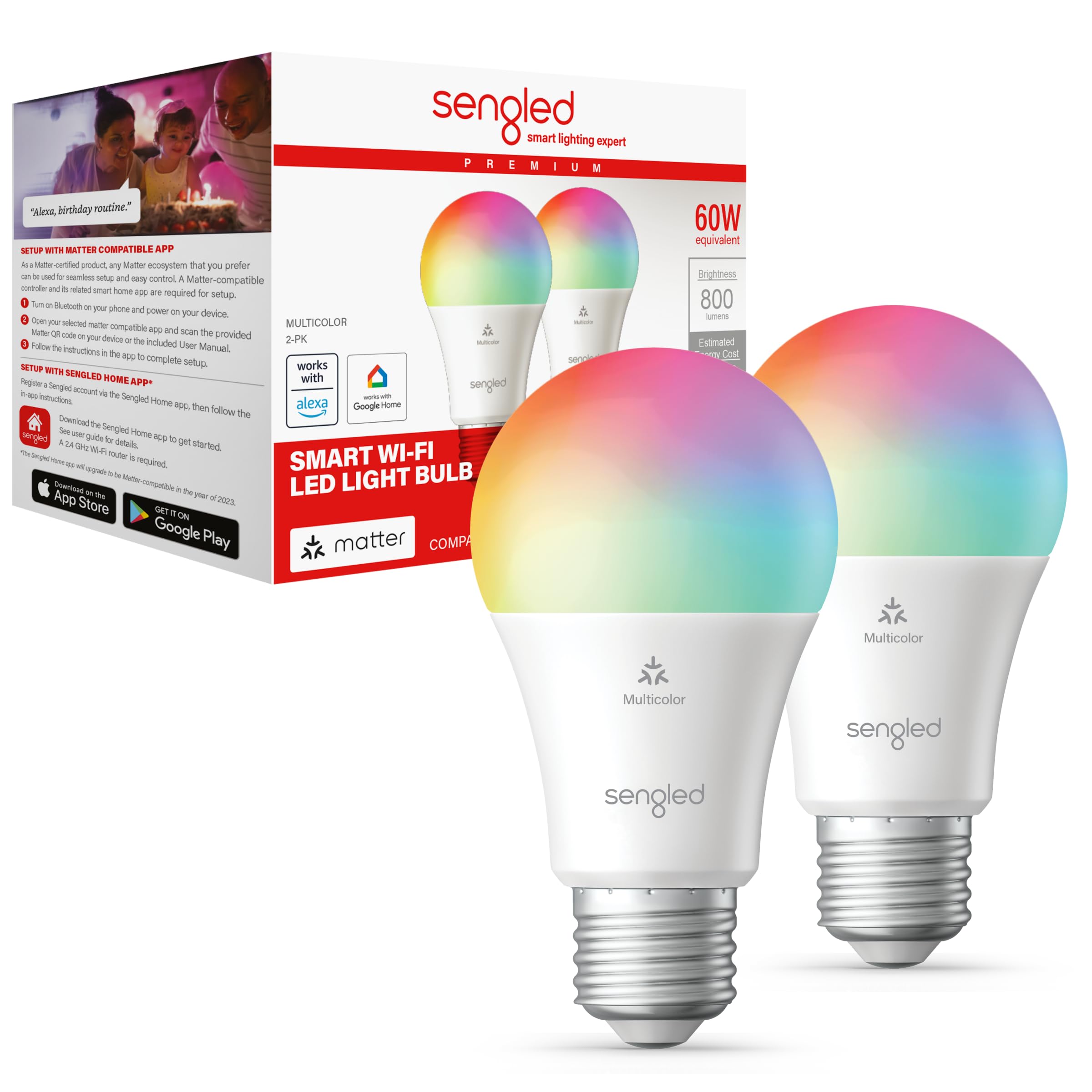 Amazon.com: Sengled Smart Bulb, Matter-Enabled, Led Light Bulbs That ...
