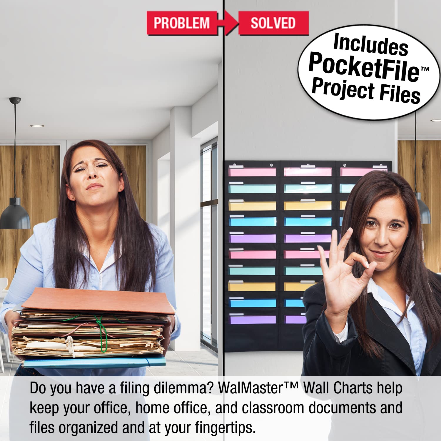 Snapklik.com : WalMaster Heavy Duty 30-Pocket Wall Chart Filing System ...