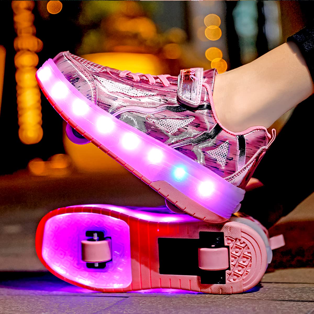 Snapklik.com : USB Chargable LED Light Up Roller Shoes Wheeled Skate ...