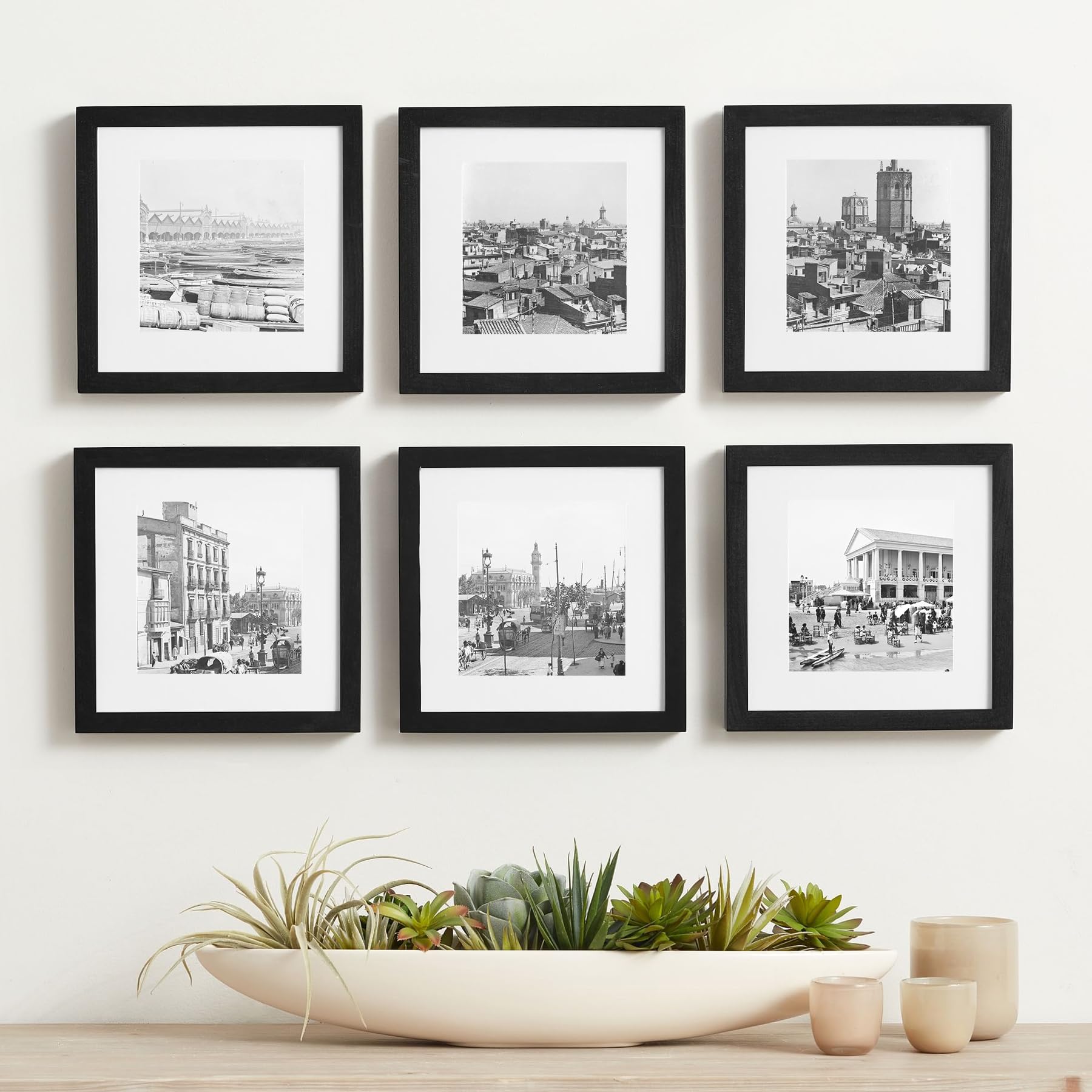 VUVUZULA 8×8 Inch Square Picture Frames Black Set of 4 Photo Frame with ...