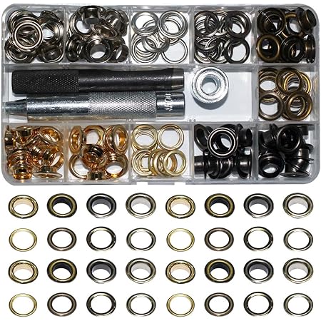 Amazon.com: Grommet Kit, NEU MASTER 3/8" and 1/2" Solid Brass Grommets ...