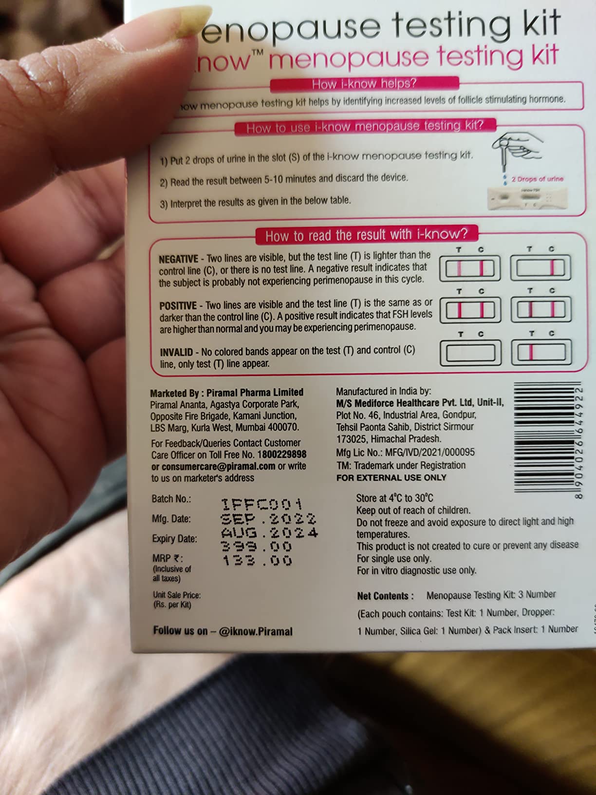 i-know Menopause testing kit | For women facing menopause symptoms like ...