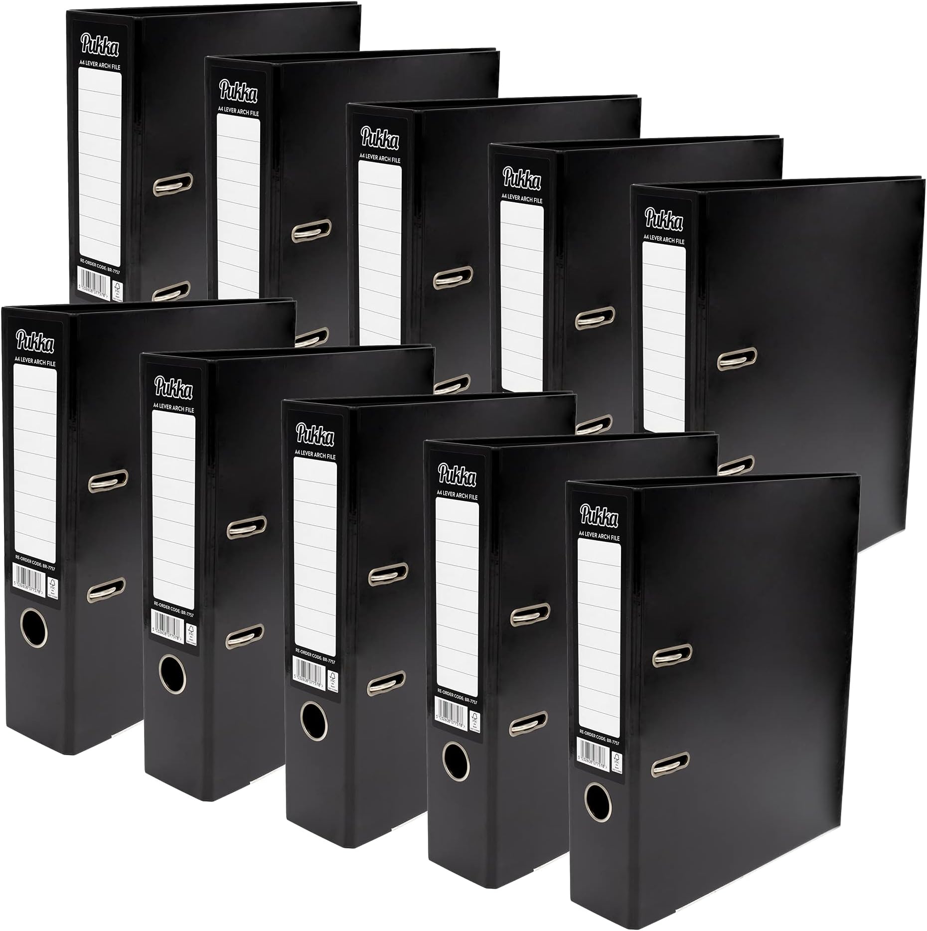 Q-Connect Lever Arch File A4 Black (10 Pack) KF20001 : Amazon.co.uk ...