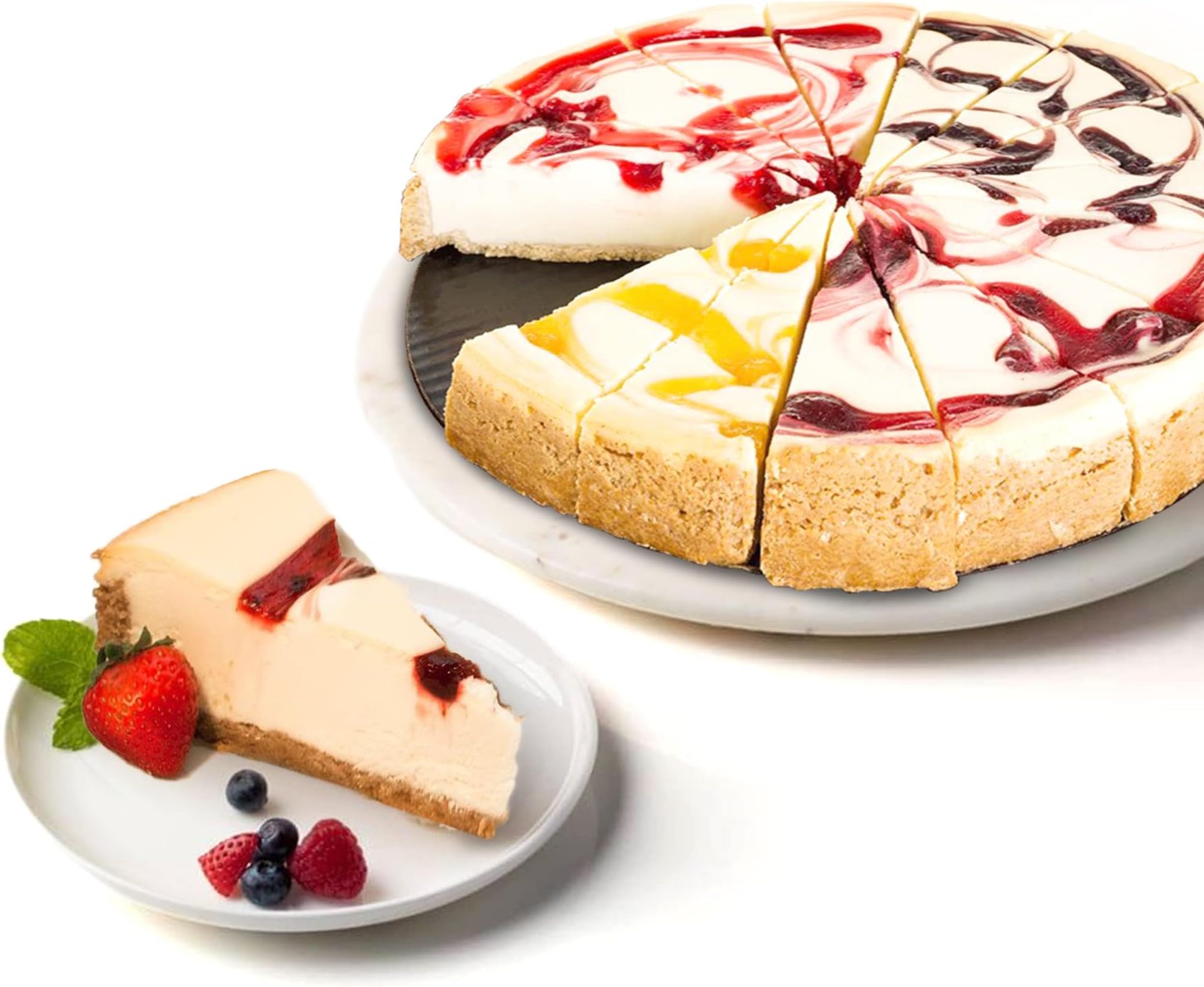 Amazon.com: Fruit Cheesecake Sampler 10" - Pre-sliced 16 pcs ...