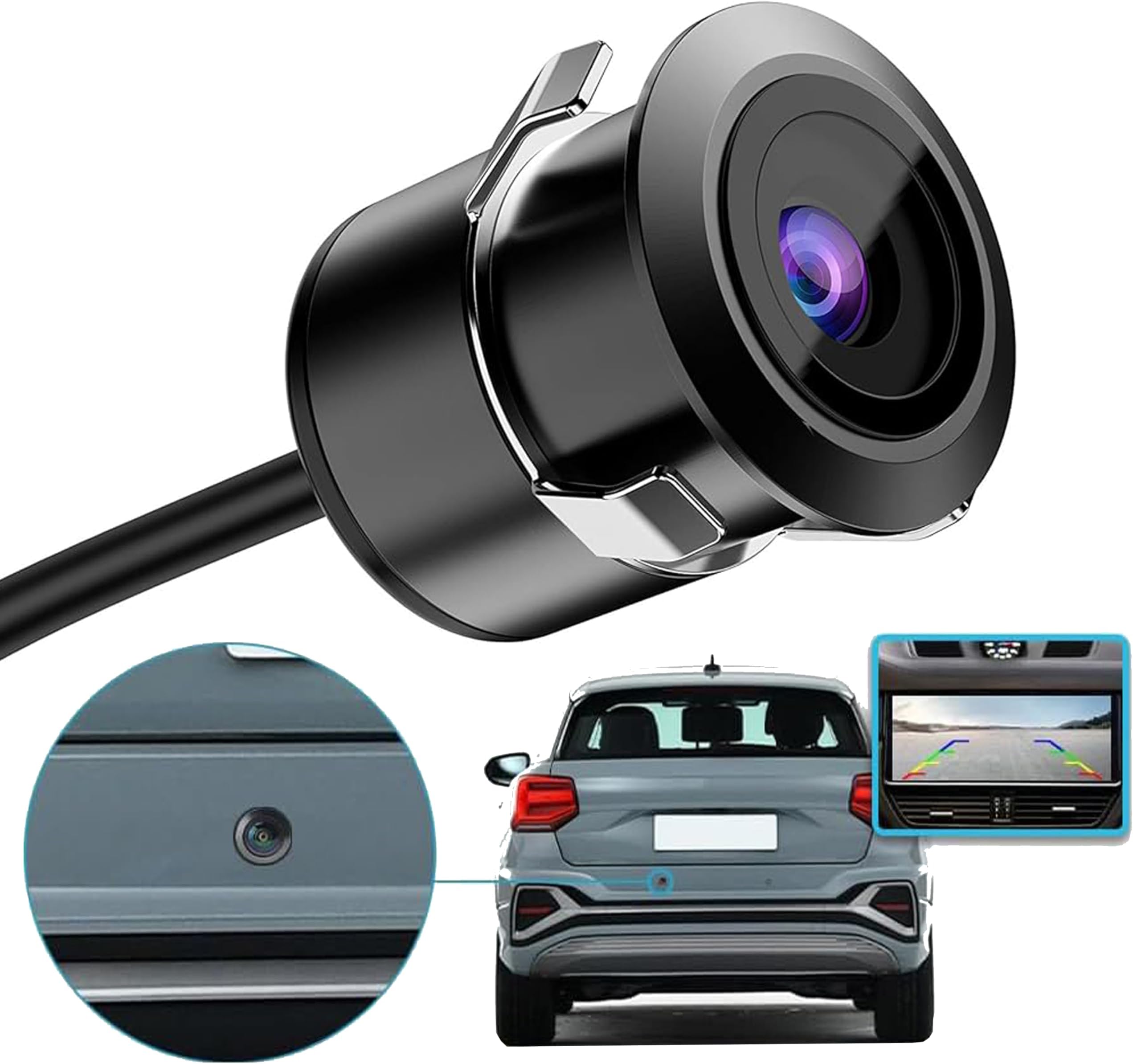 Roxila HD 1080p 2-in-1 Car Reverse/Side View Camera | Fish Eye, Wide ...
