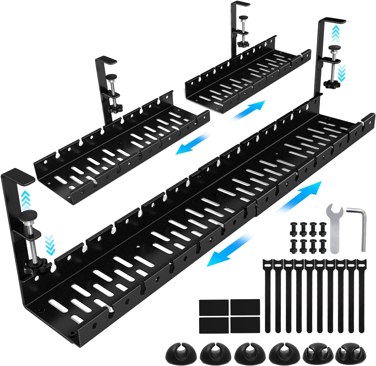 Amazon.com: 31Inch Extendable Under Desk Cable Management Tray, Metal ...